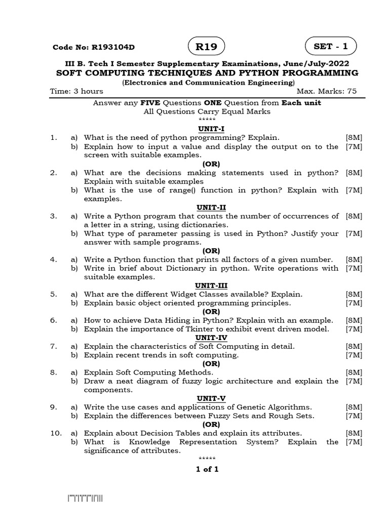 Python Programming June July 2022 | PDF | Python (Programming Language) | Computing