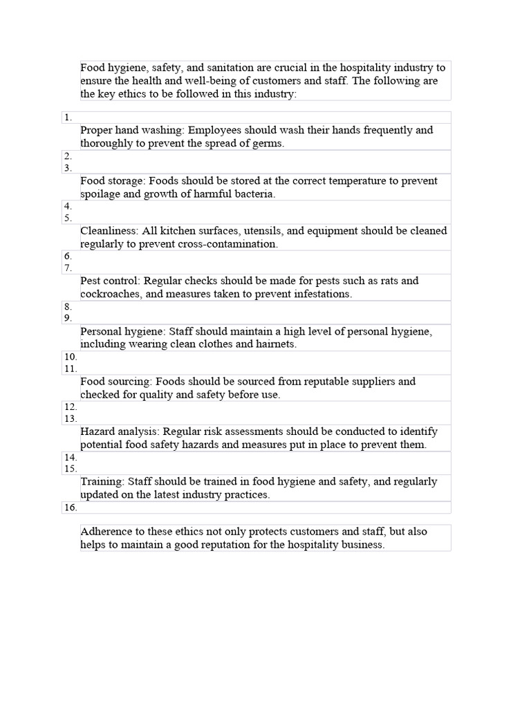 Food Hygiene | PDF | Food Safety | Hygiene