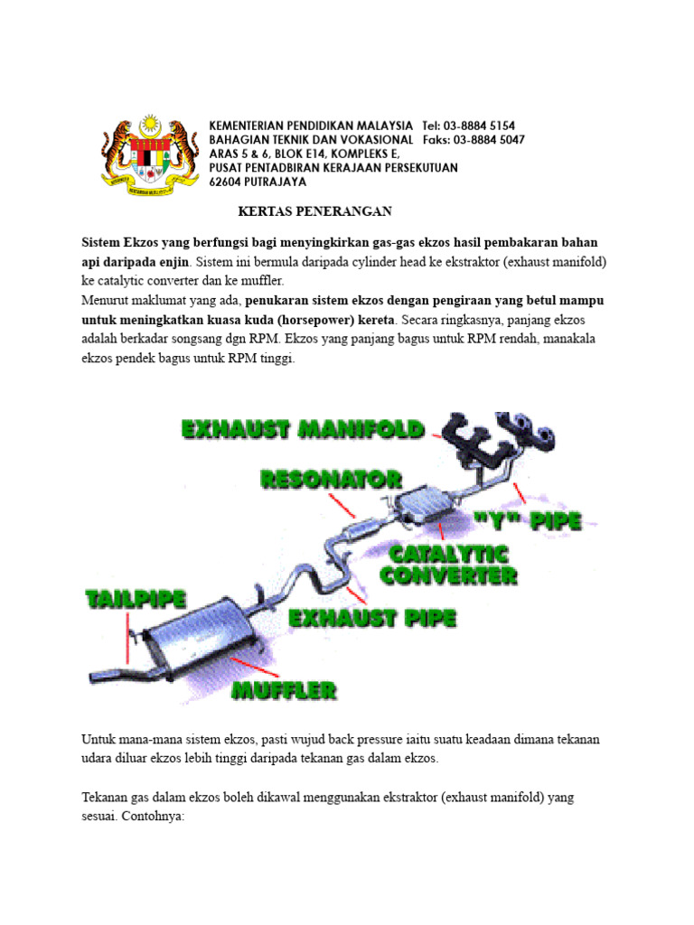 Sistem Ekzos Yang Berfungsi Bagi Menyingkirkan Gas | PDF