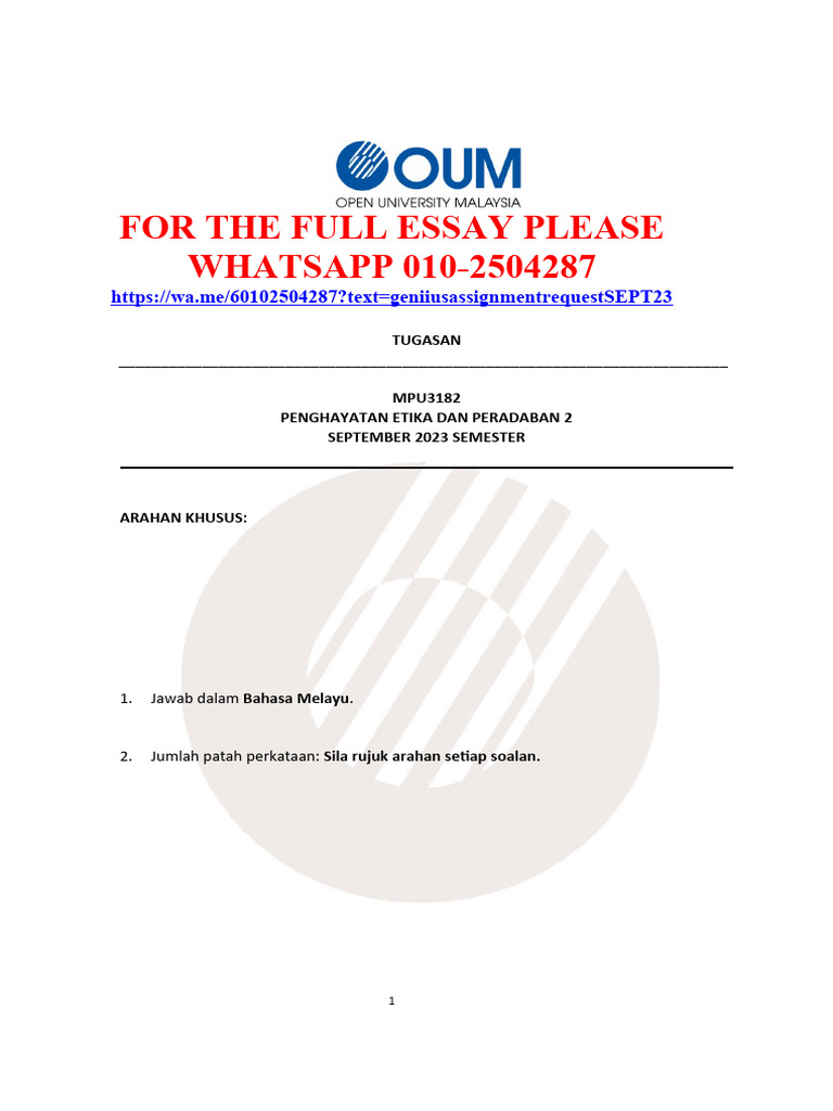 Mpu3182-Penghayatan Etika Dan Peradaban 2 | PDF