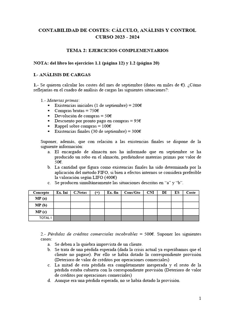 Ejercicios Complementarios | PDF | Contabilidad | Salario