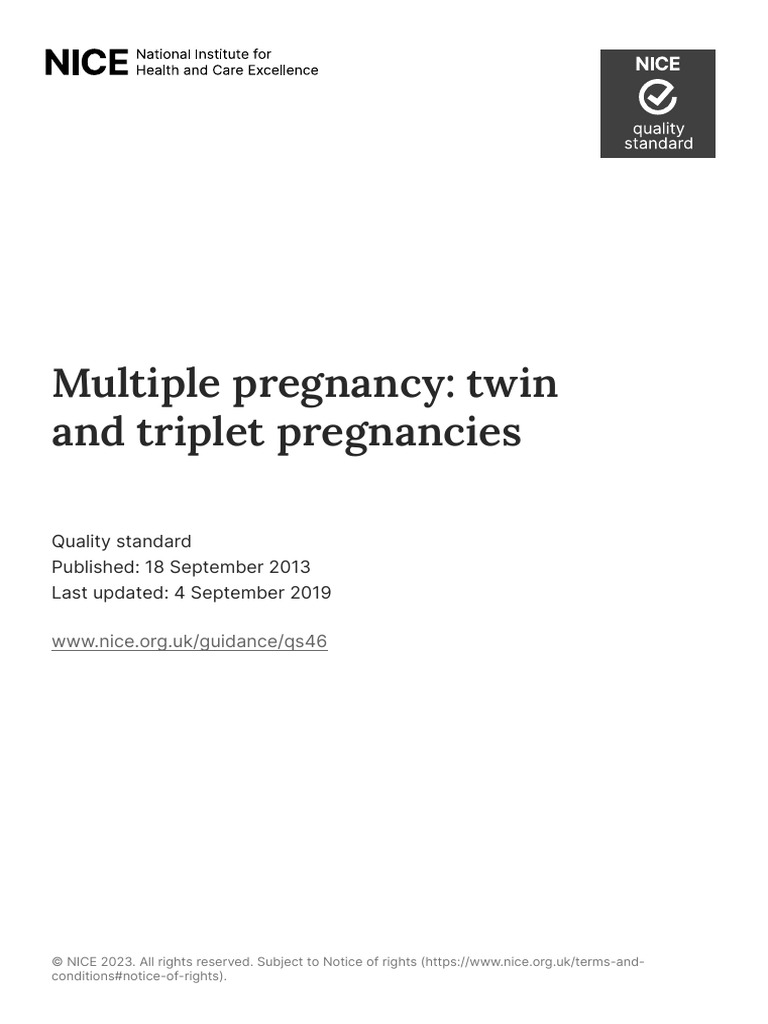 Multiple Pregnancy Twin and Triplet Pregnancies PDF 2098670068933 | PDF ...