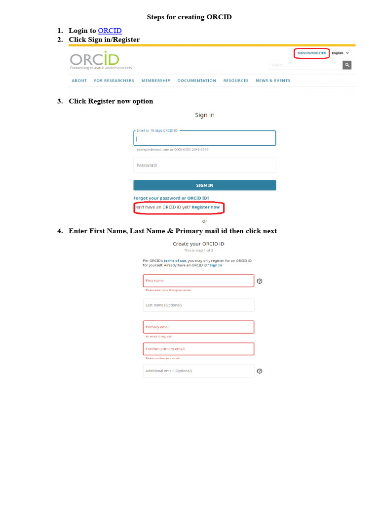Steps For Creating ORCID | PDF | Business
