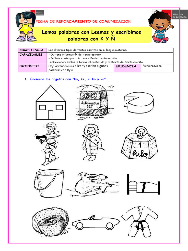 Palabras con K y Ñ en Lectura | PDF