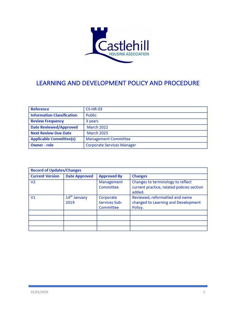 Learning and Development Policy and Procedure | Download Free PDF ...