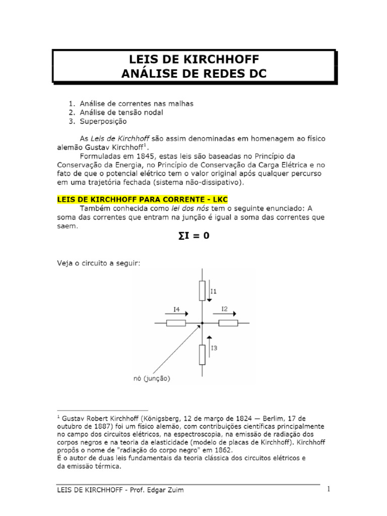LEIS KIRCHHOFF Exer Sobreposiçao | PDF