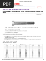 Unc Unf Metric Thread Chart Northwest Fastener | PDF | Screw | Metalworking