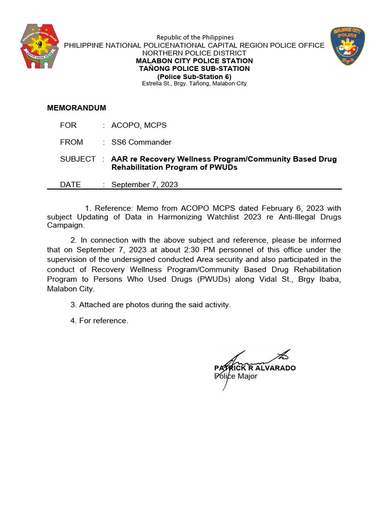 SS6 Security RWP-CBDRP PWUDs September 7, 2023 Brgy Ibaba | PDF ...