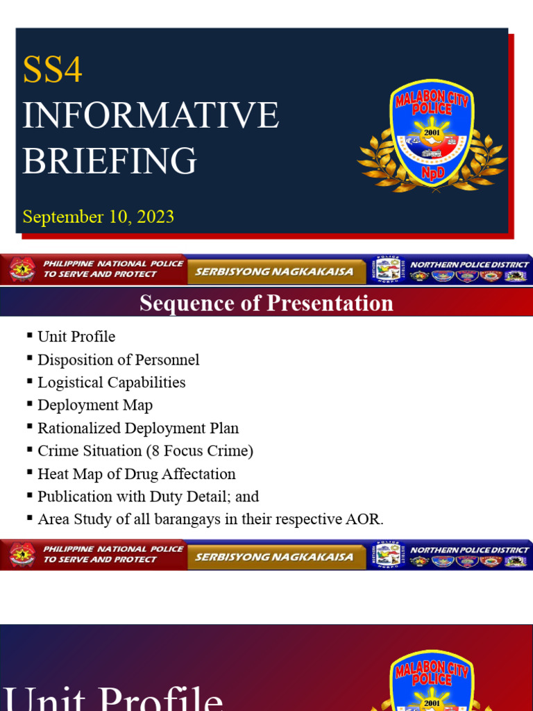 Ss4 Info Briefing | PDF | Police | Carjacking