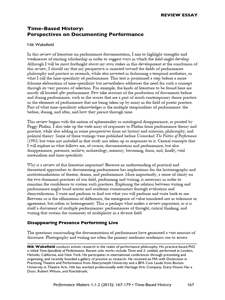 Time Based History Nik Wakefield | PDF | Memory | Henri Bergson