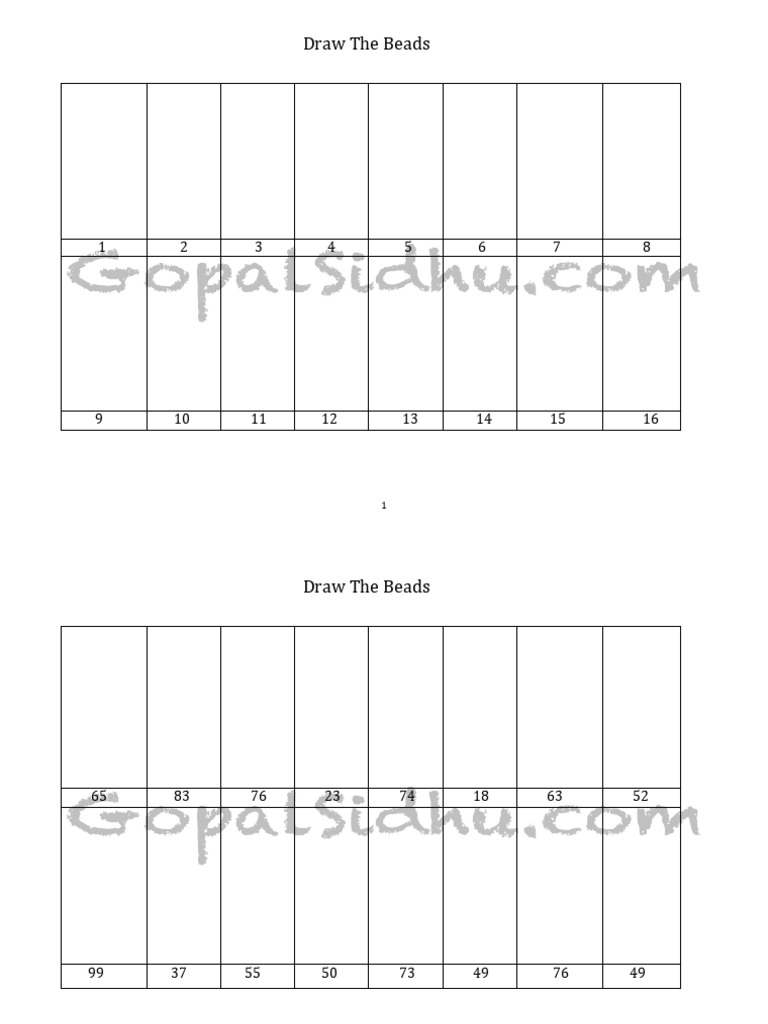 Abacus Level 1 Beads Sums | PDF