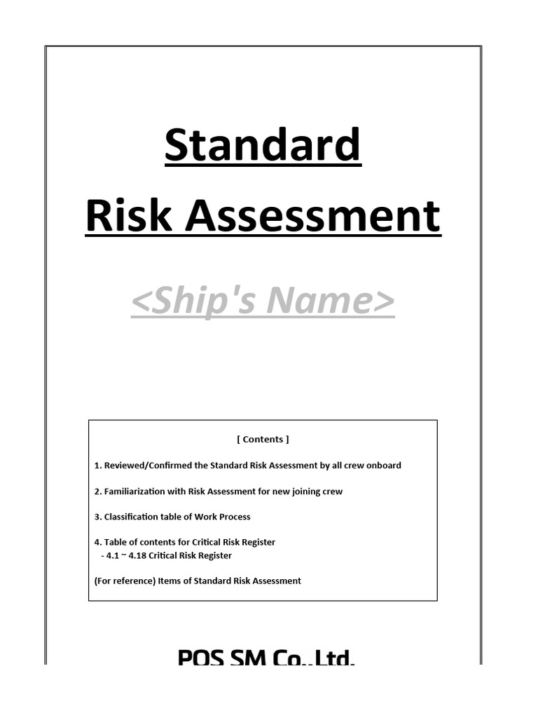 Att 2. Standard Risk Assessment | PDF | Navigation | Pump