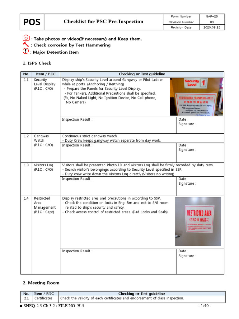 PSC Pre-Inspection Checklist Guide | PDF | Oil Tanker | Ships