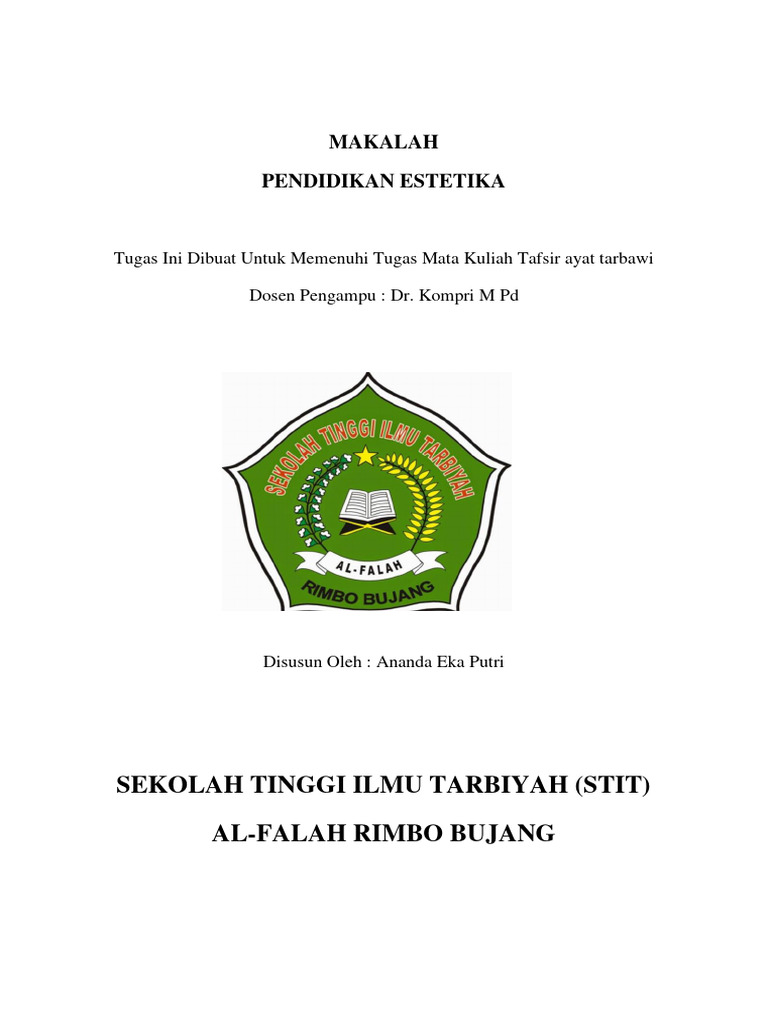 Makalah Estetika Dan Pendidikan | PDF