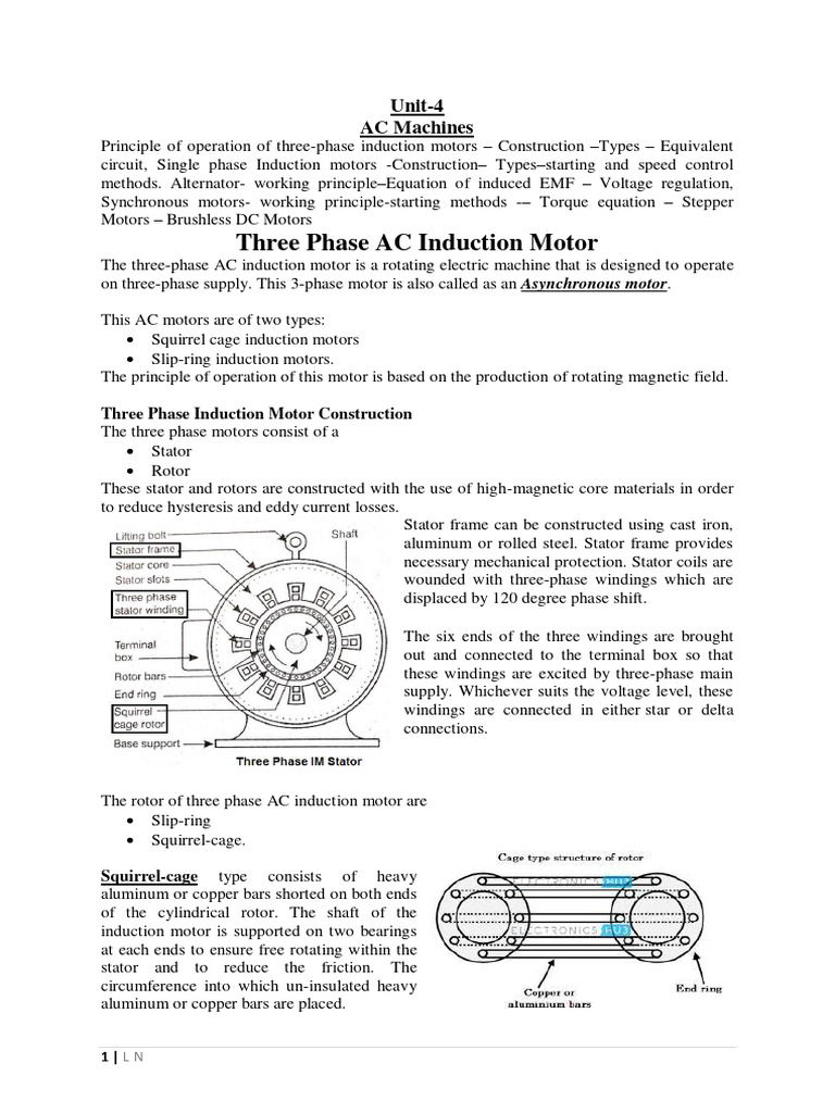 AC Induction Motors: Types & Operation | PDF | Electric Motor ...