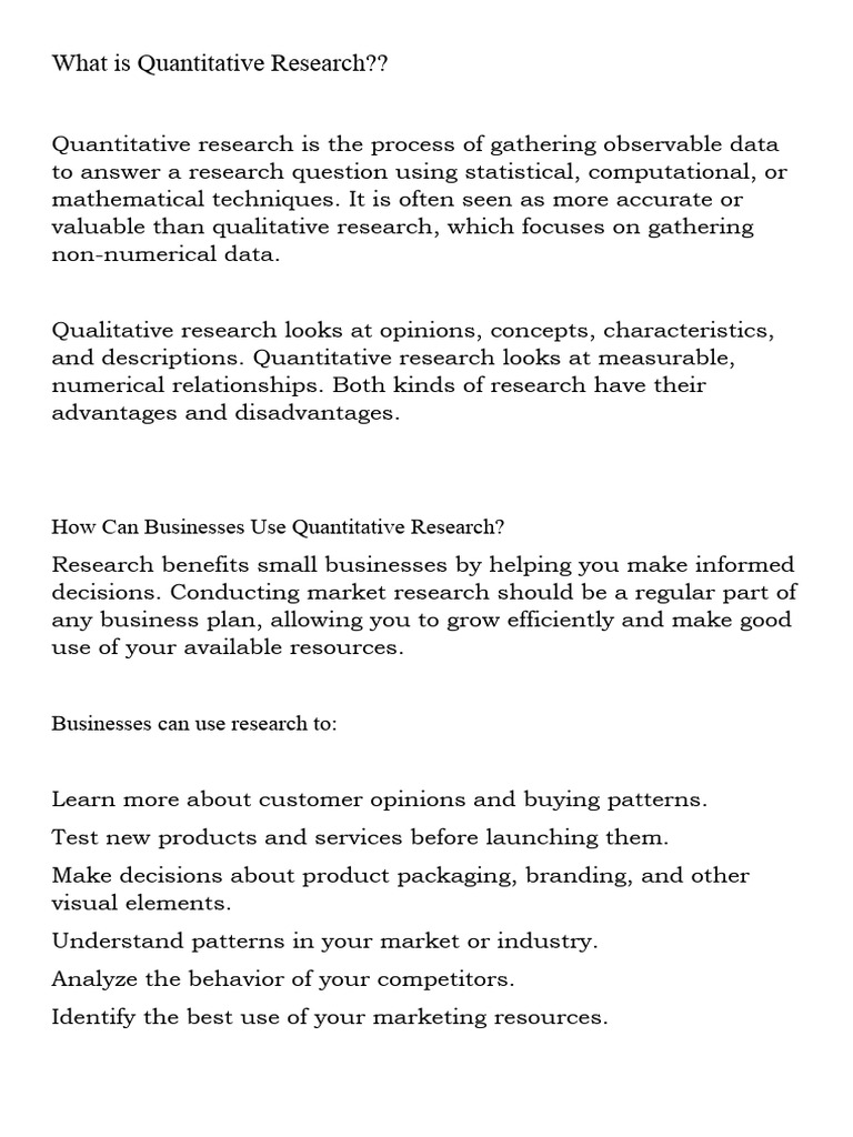 What Is Quantitative Research Sample | PDF | Quantitative Research ...