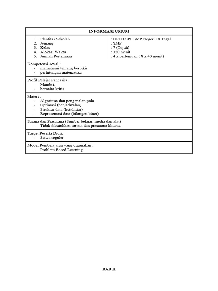 MA BAB 2 Berpikir Komputasional TGH | PDF