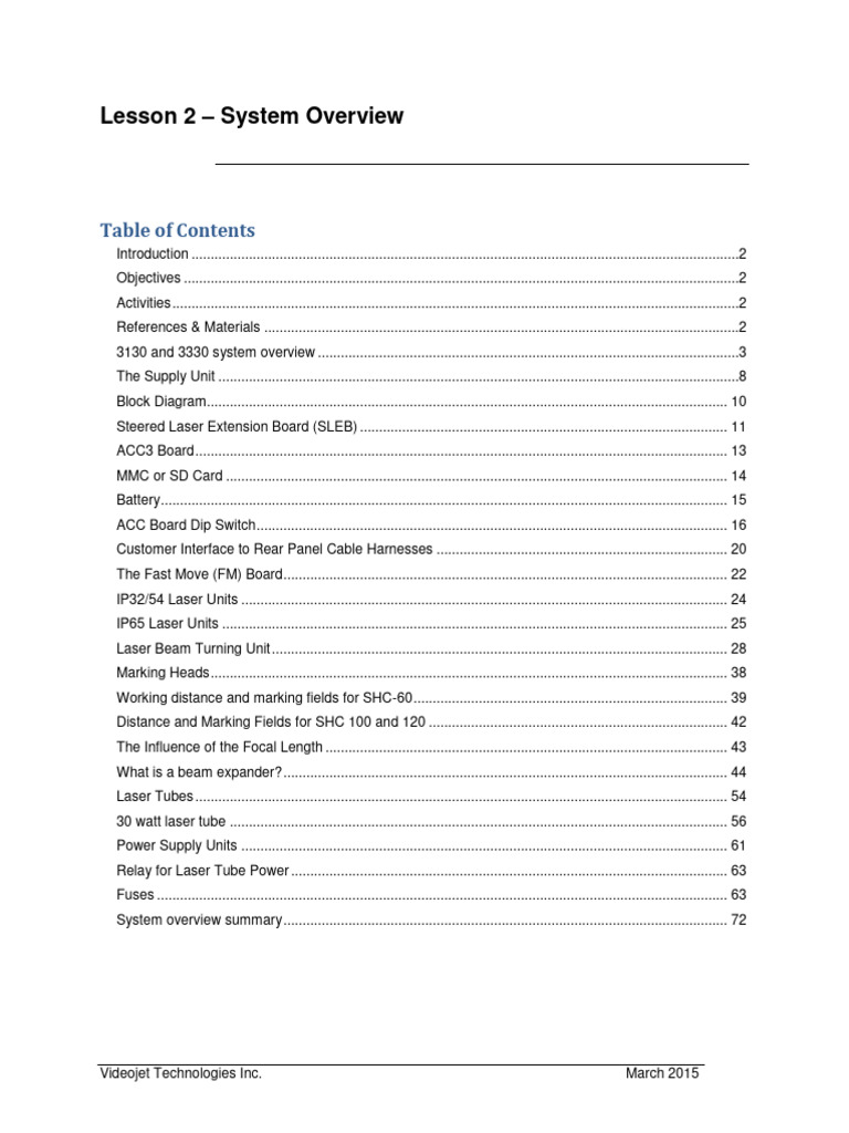 Videojet 3330/3130 System Overview | PDF | Programmable Logic ...