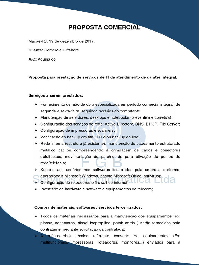 Proposta Comercial Modelo 1 Pdf