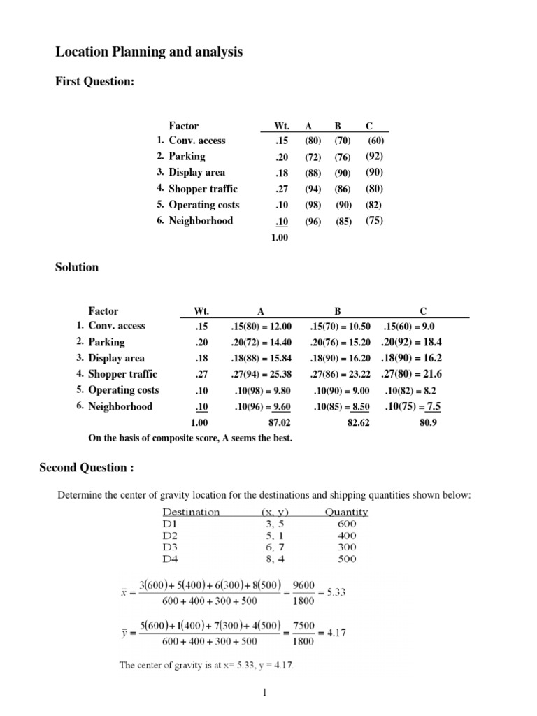 Location Analysis | PDF | Profit (Economics) | Function (Mathematics)