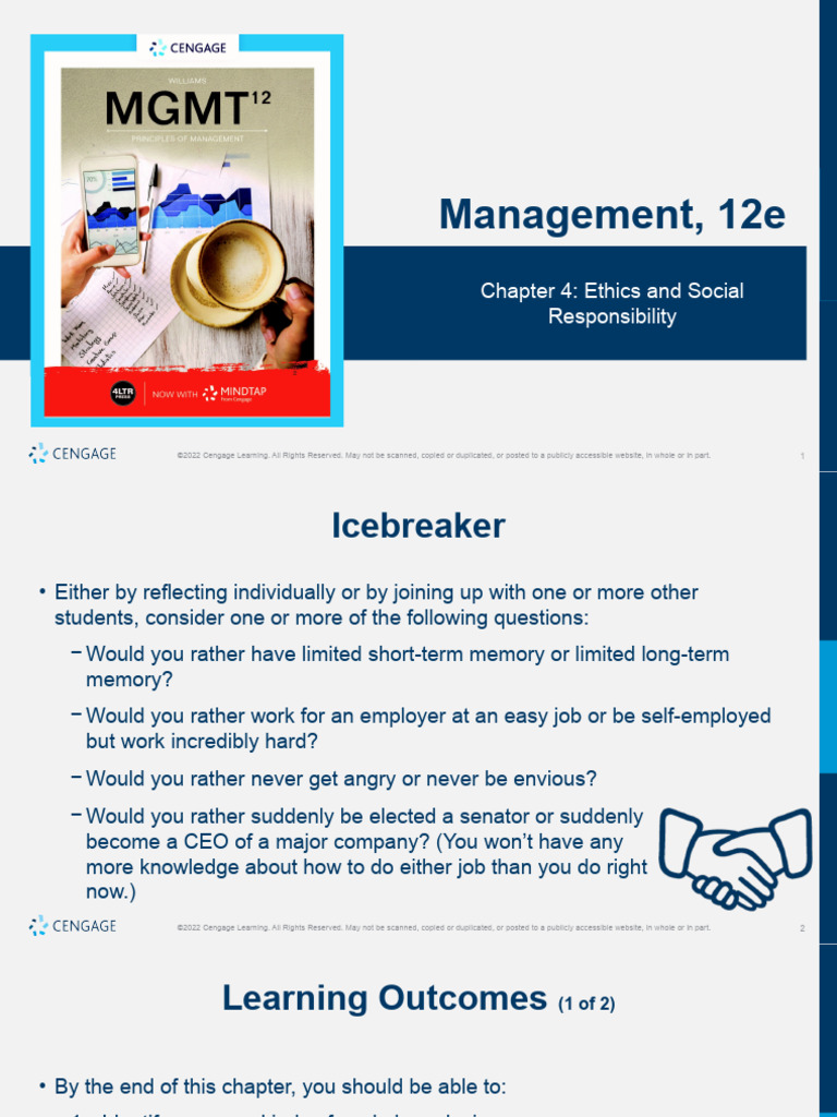 Principles of Management, CH 4 - Williams | PDF | Corporate Social ...