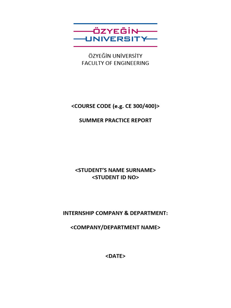 Summer Practice Report Format For Ce | PDF | Written Communication | Writing