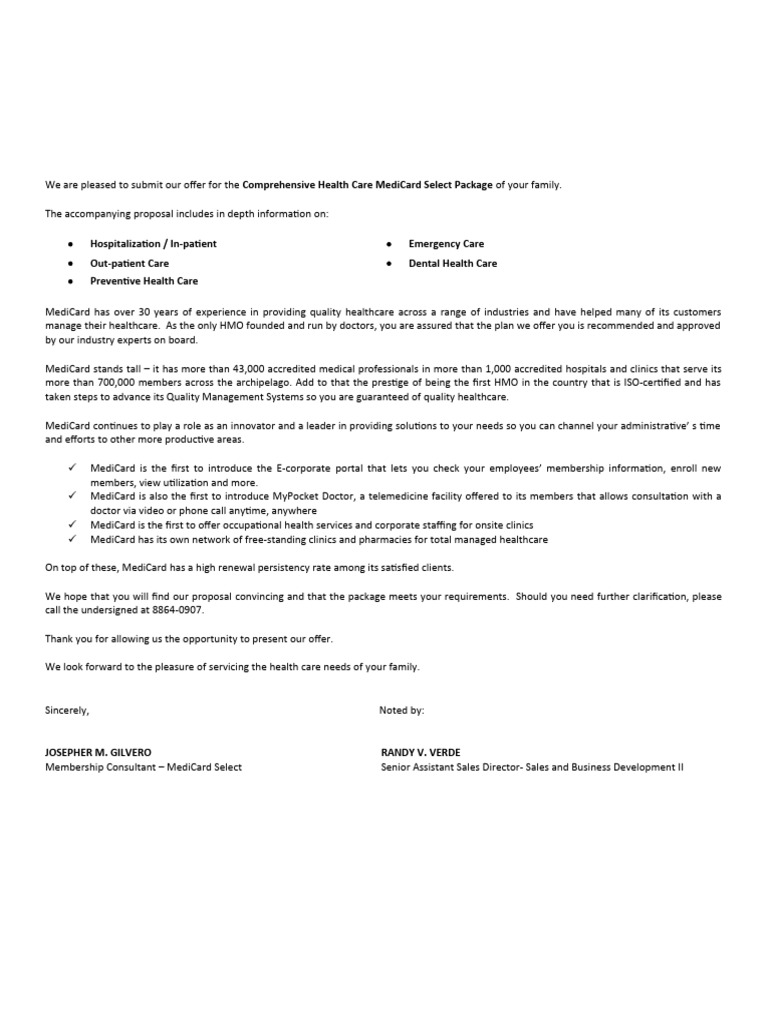 Comprehensive MediCard Family Plan | PDF | Medicare (United States ...