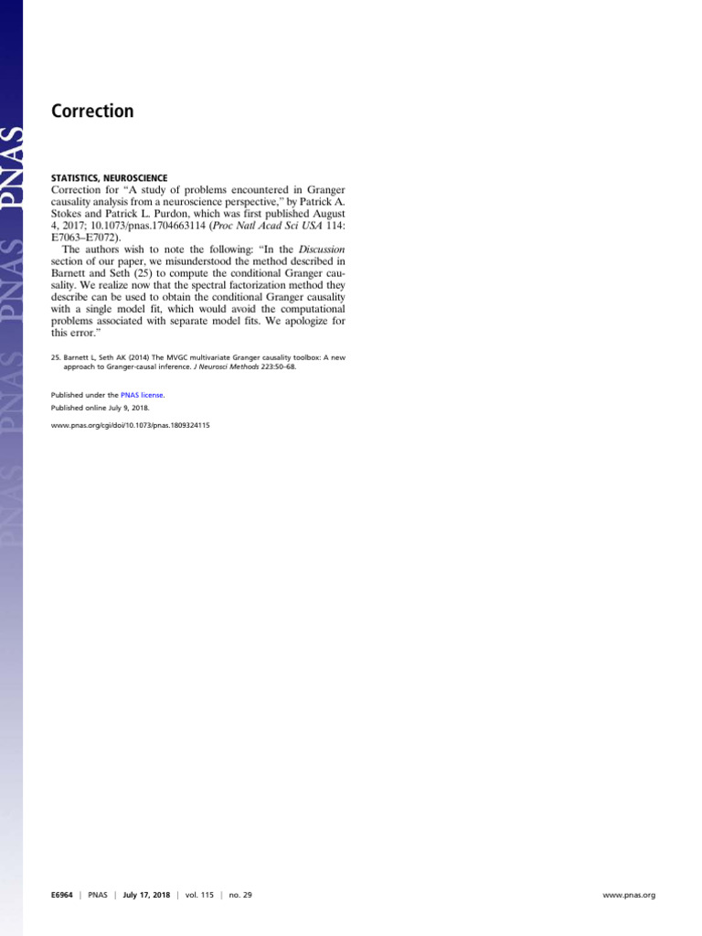 A Study of Problems Encountered in Granger Causality Analysis From A ...