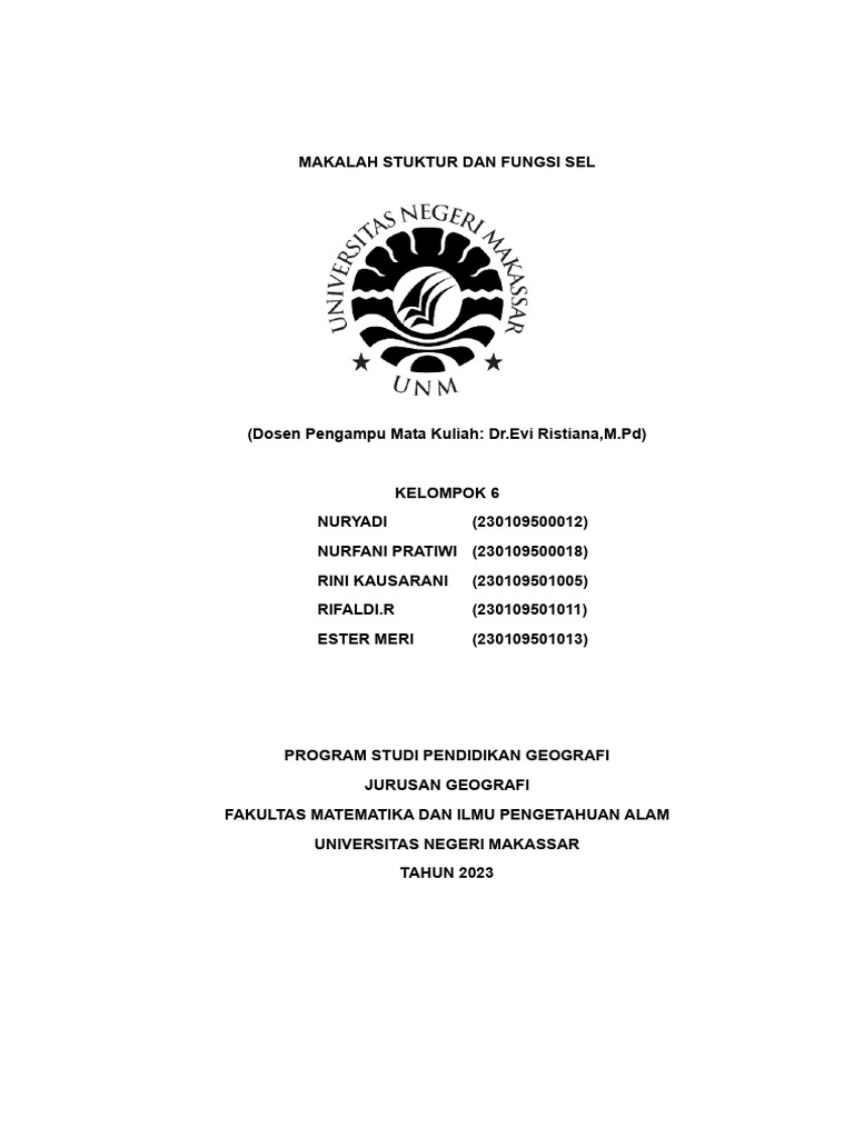 Makalah Struktur Dan Fungsi Sel | PDF