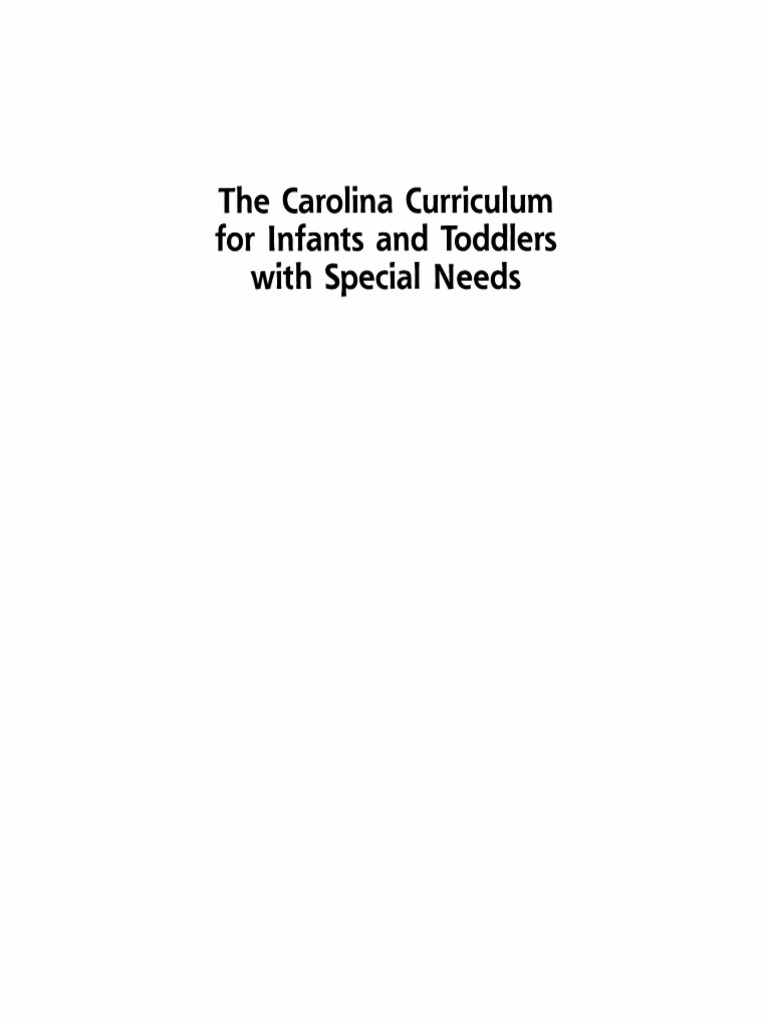 Carolina Curriculum For Infants | PDF