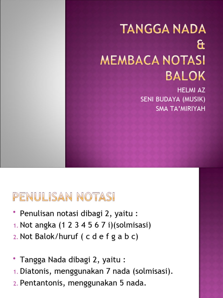 Notasi Balok dan Tangga Nada Musik | PDF | Seni