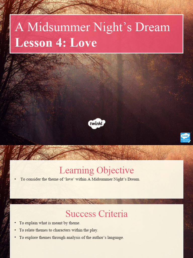 A Midsummer Nights Dream Lesson 4 Powerpoint | PDF | A Midsummer Night ...
