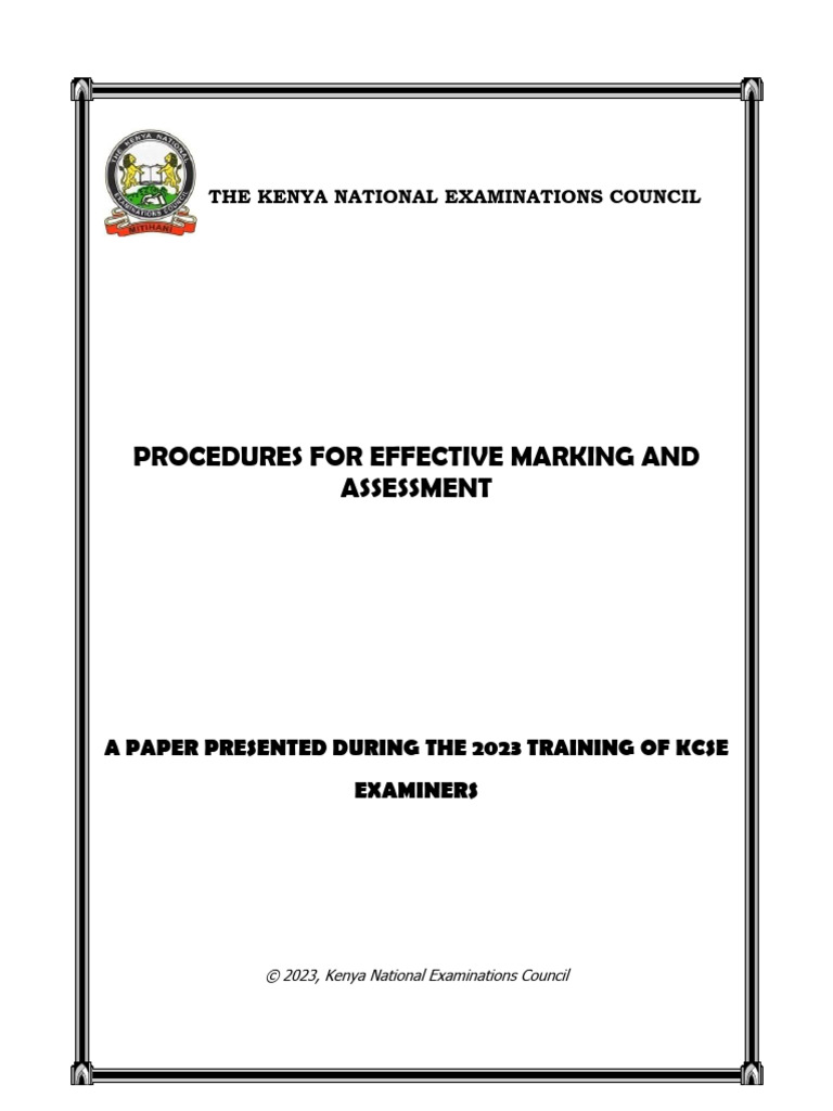 2.1 Procedures For Effective Marking and Assessment | PDF | Recruitment