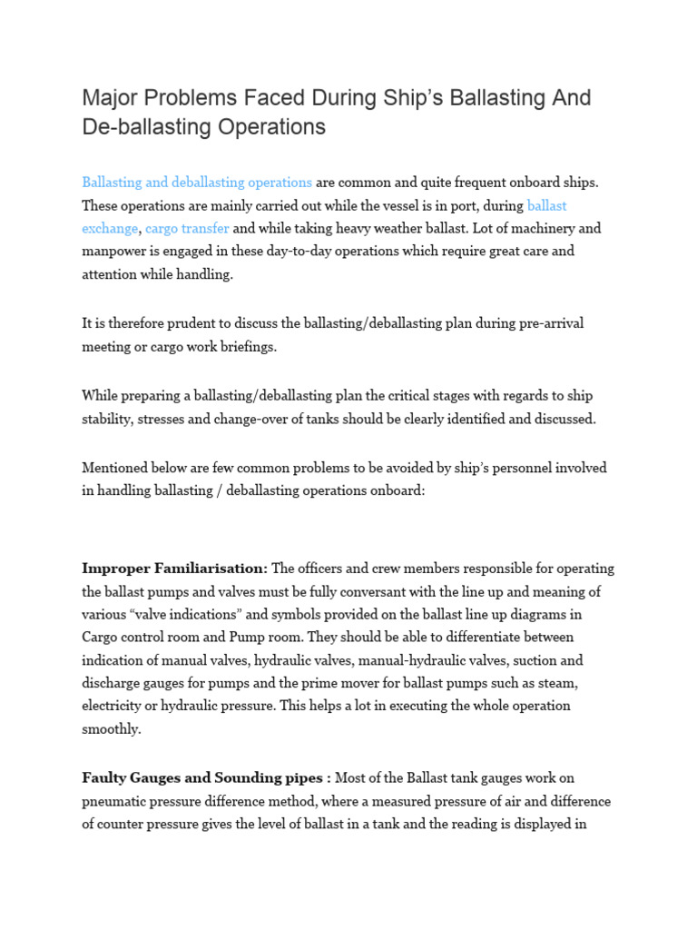 Ship Ballasting | PDF | Pump | Valve Ship Ballasting | PDF | Pump | Valve