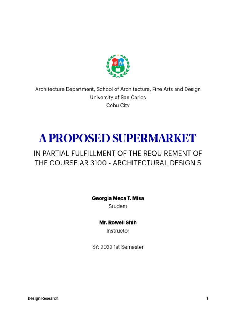 Proposed Supermarket Design Project | PDF | Retail
