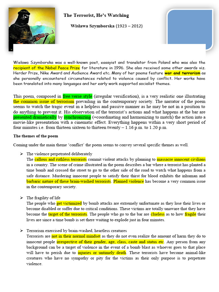 The Terrorist, He's Watching .................... | PDF | Narration ...