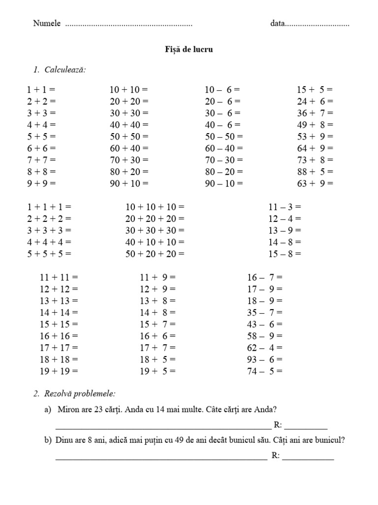 Fisa Mem Adunari Si Scaderi 0100 | PDF