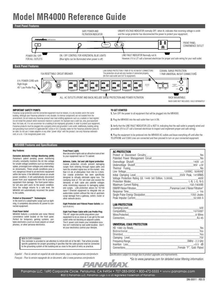 MR4000 Manual | PDF | Ac Power Plugs And Sockets | Coaxial Cable