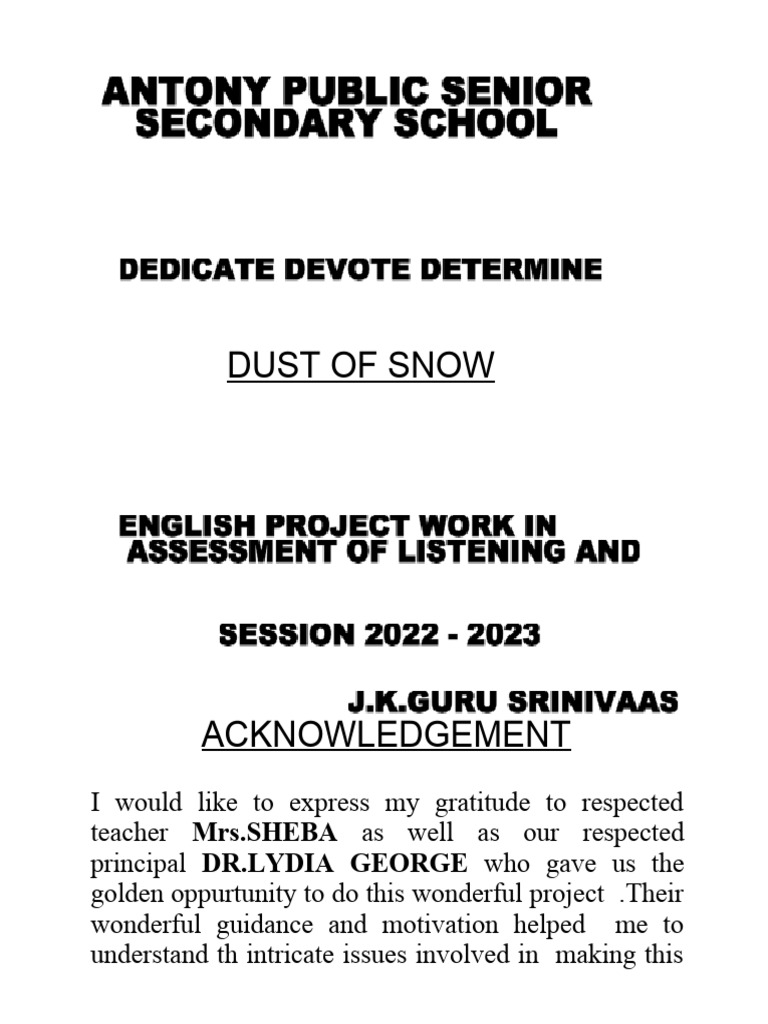 Class 10 TH English Project | PDF