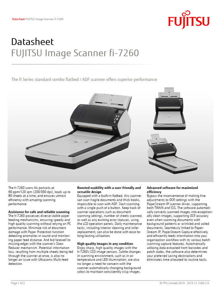 Fi 7260 Datasheet | PDF | Image Scanner | Computing