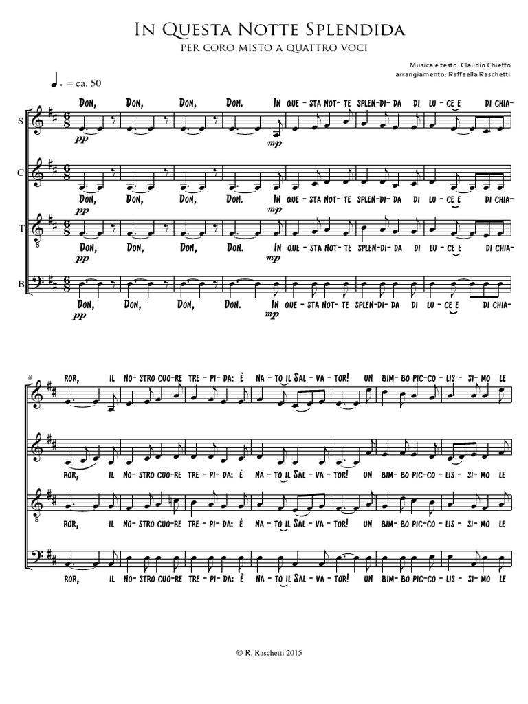 In Questa Notte Splendida - SATB | PDF