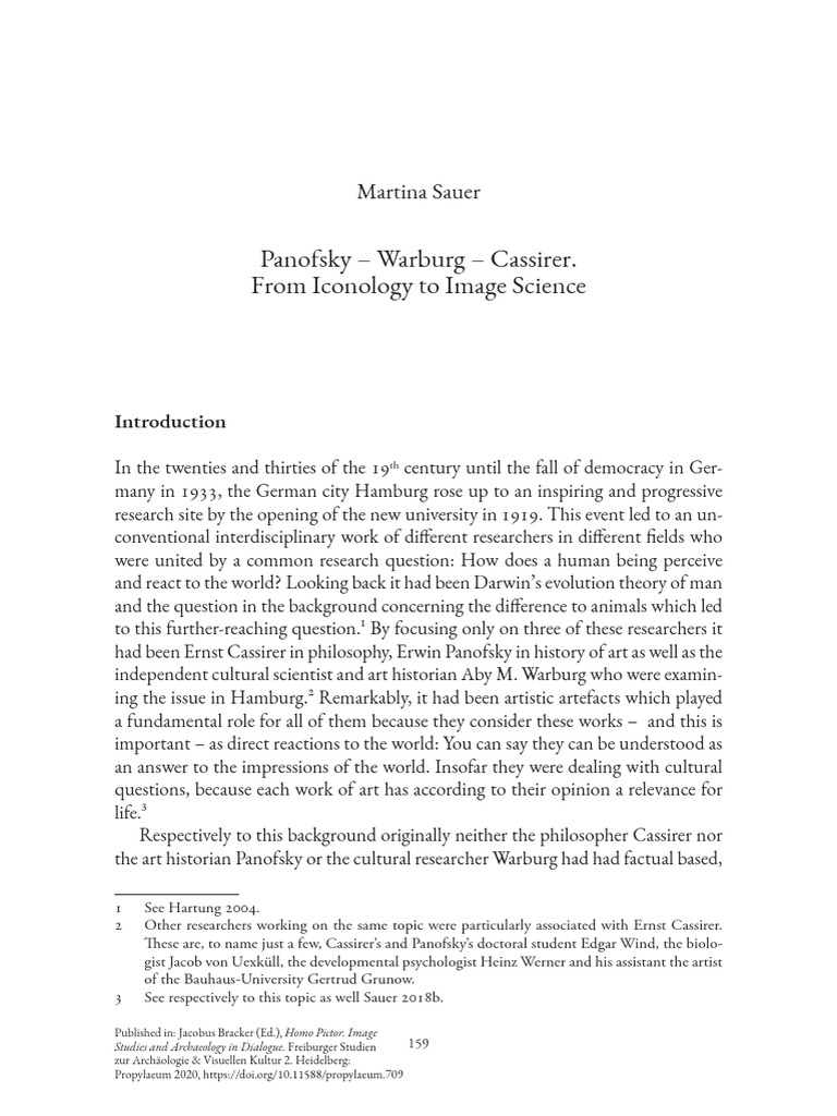 Panofsky Warburg Cassirer From Iconology | PDF | Art History | Methodology