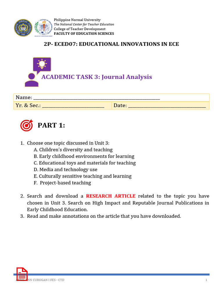 Academic Task 3 - Journal Analysis | PDF