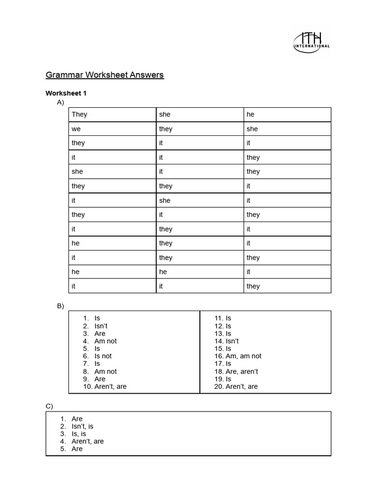 Grammar Worksheet Memo | PDF | Lunch