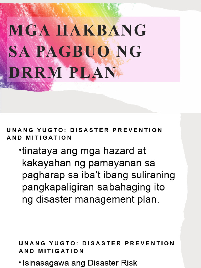 AP 10 Quarter I Aralin 3 Mga Hakbang Sa Pagbuo NG DRRM Plan | PDF