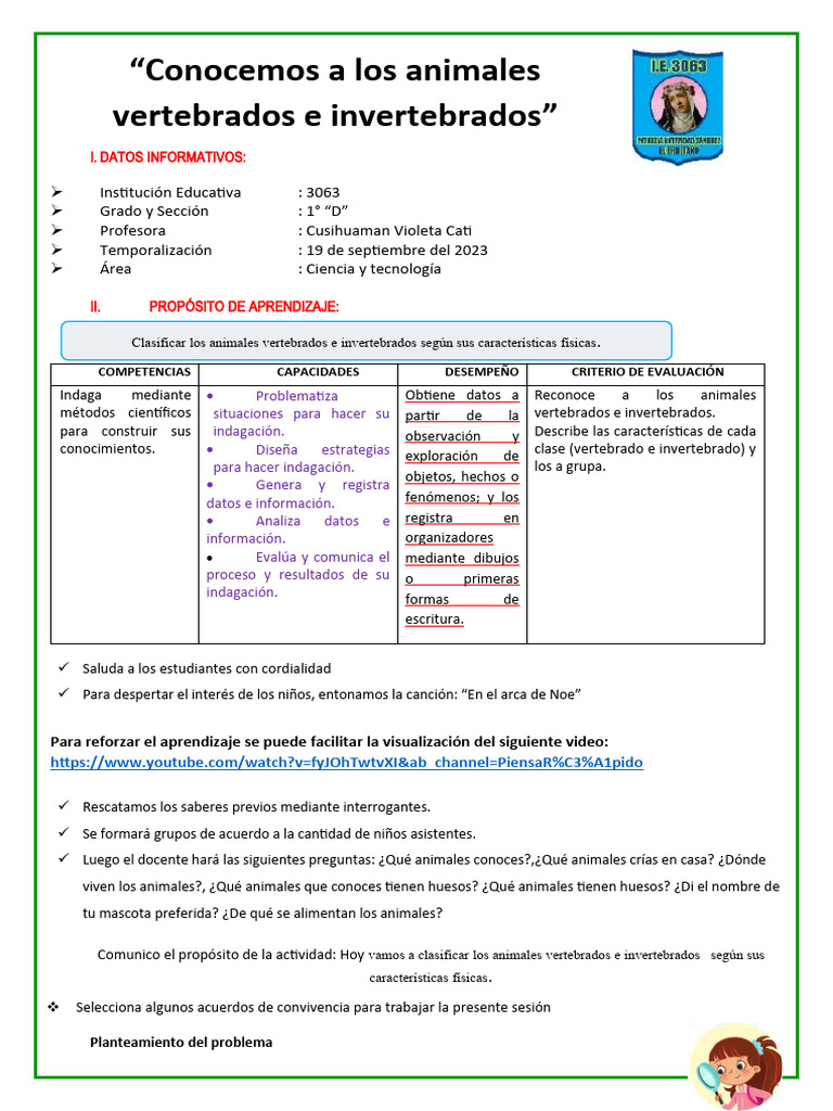Ciencia - Vertebrados e Invertebrados - Martes 19 | PDF | Aves | Anfibio