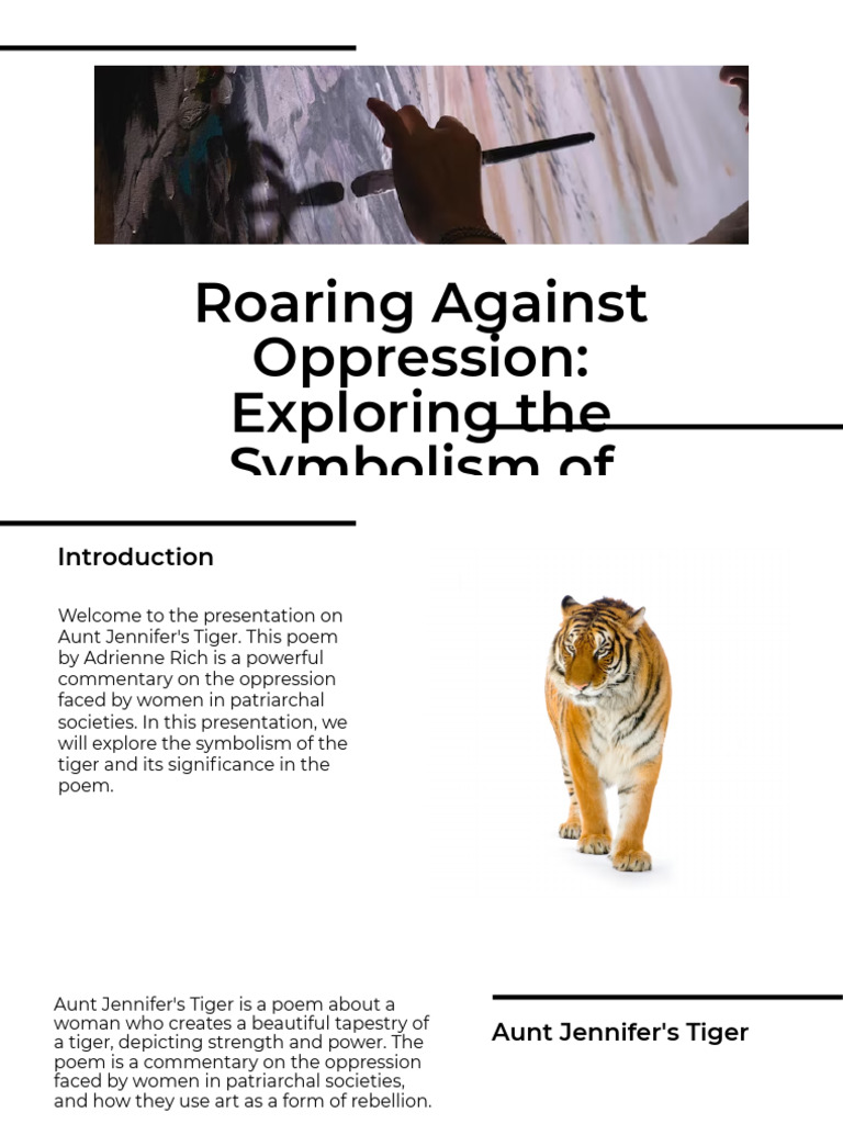 Aunt Jennifer's Tiger by Adrienne Rich - A PPT Presentation Grade 12 | PDF