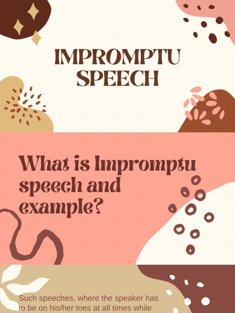 Impromptu Speech | PDF