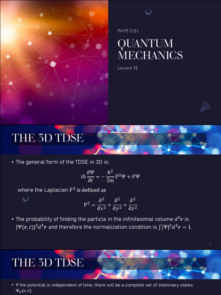 Quantum Mechanics L16 | PDF | Schrödinger Equation | Atomic Orbital