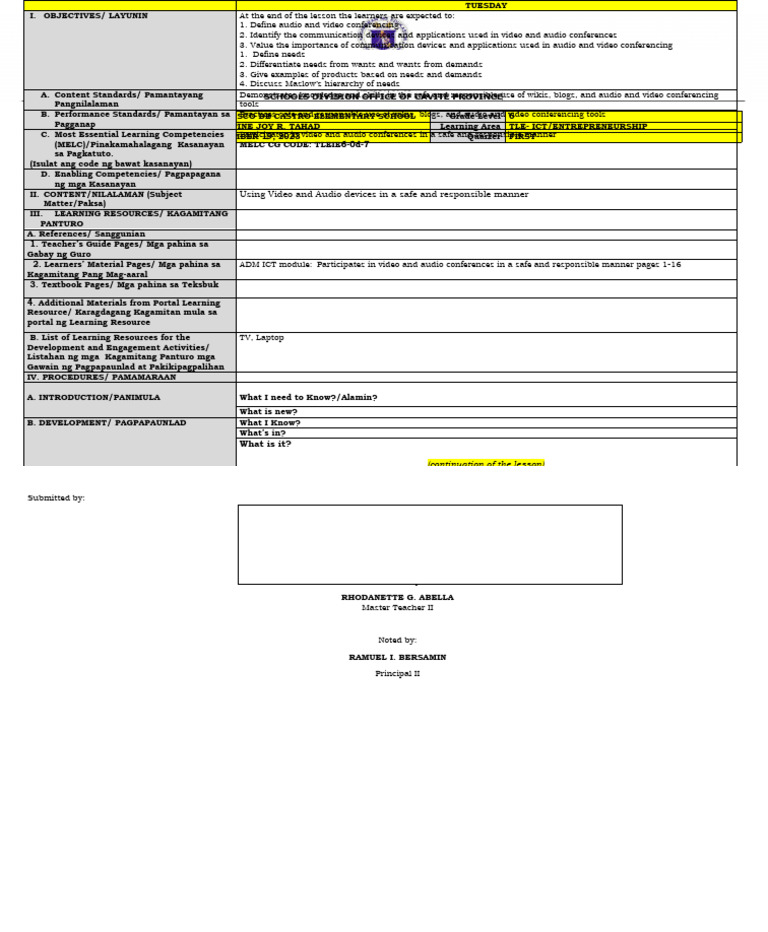 Tle Q1 - Week4 Day2 | PDF | Educational Technology | Cognitive Science
